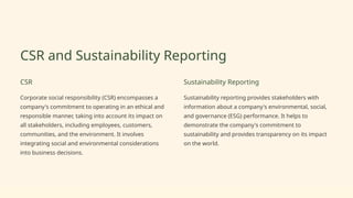 Examining Corporate Social Responsibility CSR and Sustainability ...