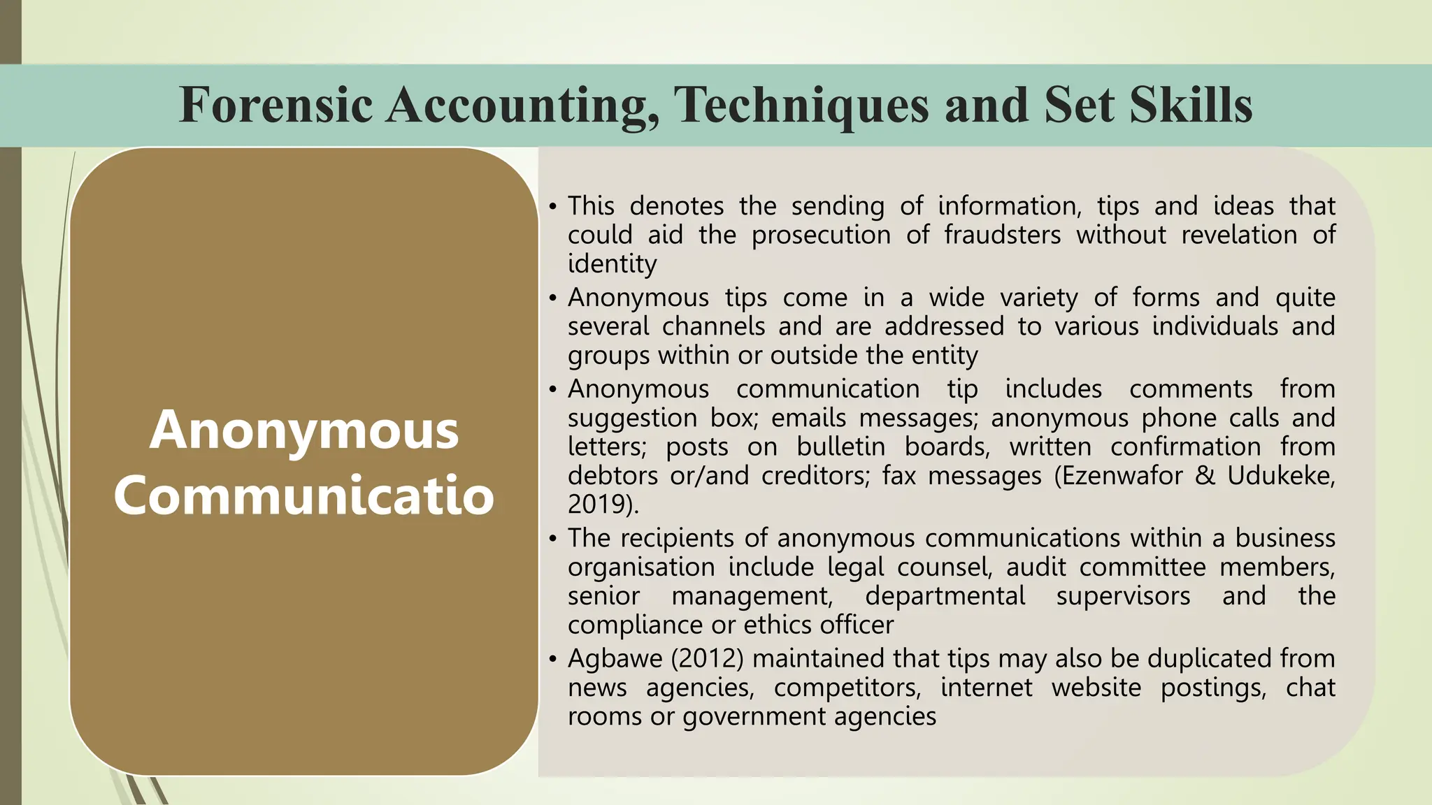 Forensic Accounting, Techniques and Set Skills - Prof Godwin Oyedokun.pptx