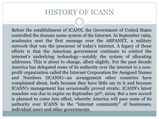 ICANN & its role in controlling domain name | PPTX