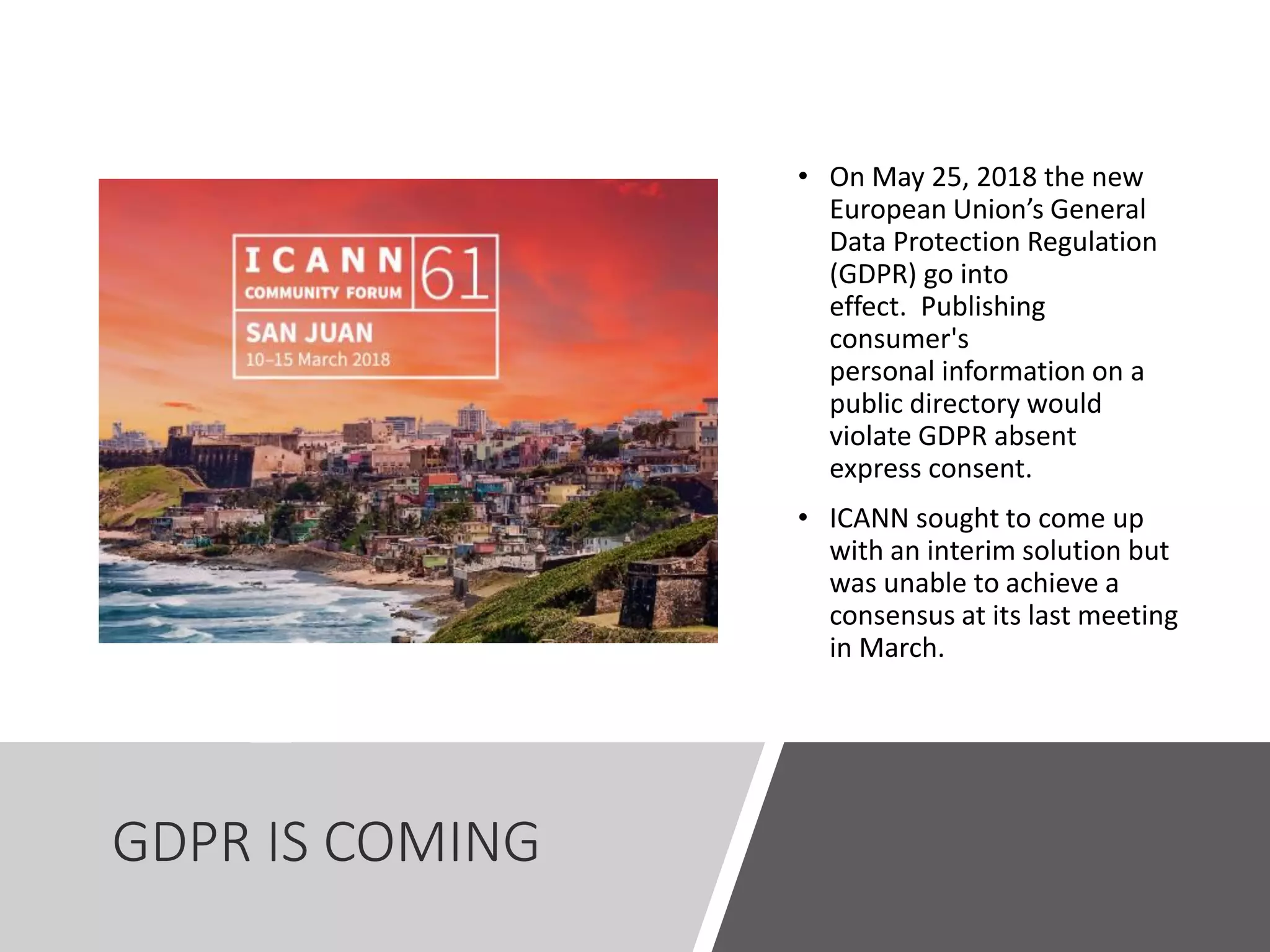 ICANN WhoIs Backgrounder | PPT