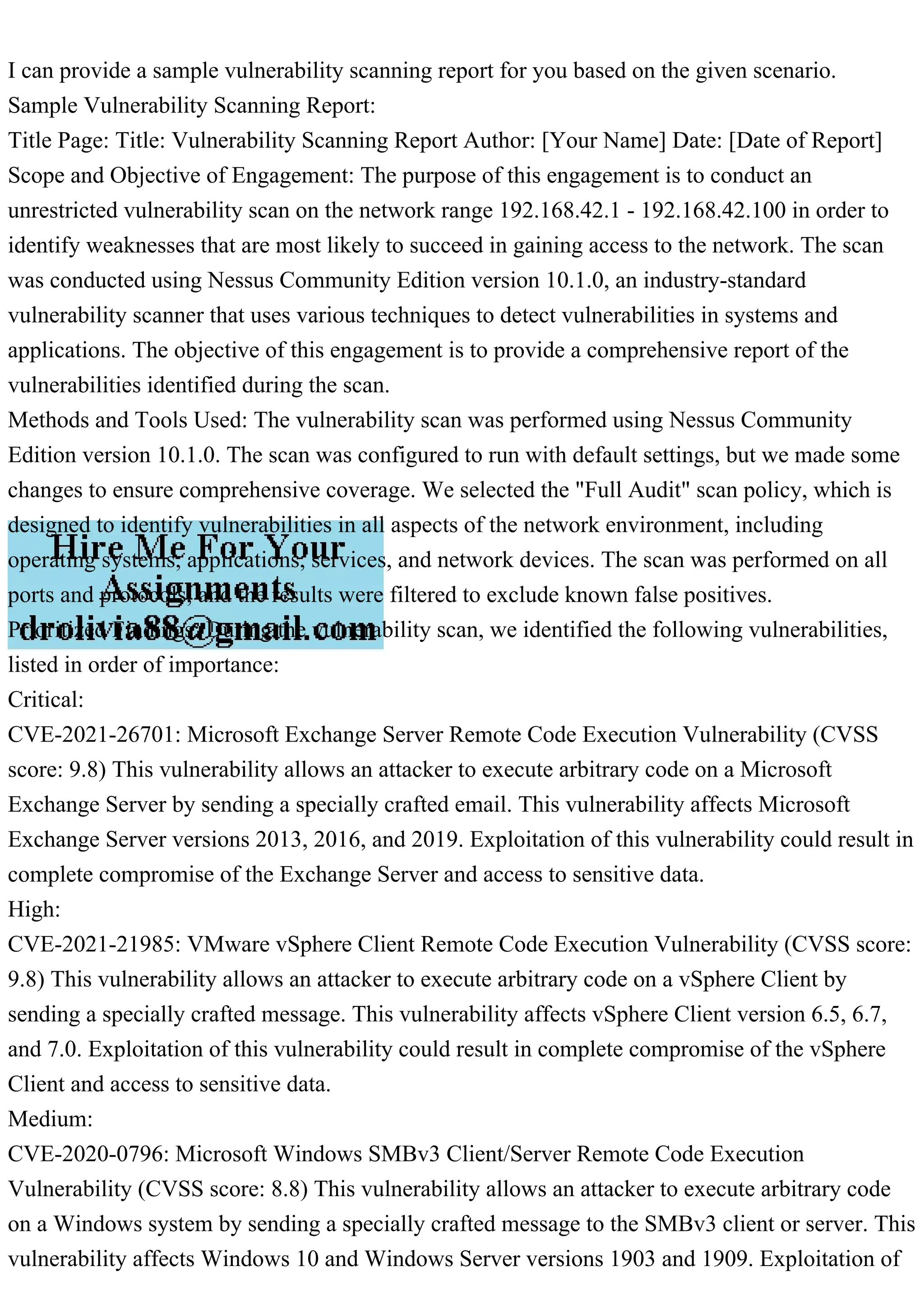 I can provide a sample vulnerability scanning report for you based o.pdf