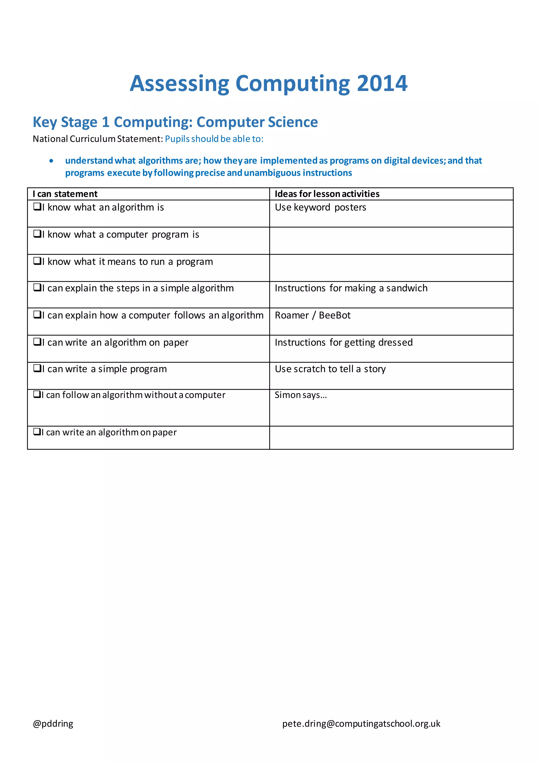 I can statements for computing | DOCX
