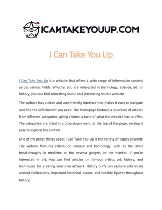 I Can Take You Up..ppt