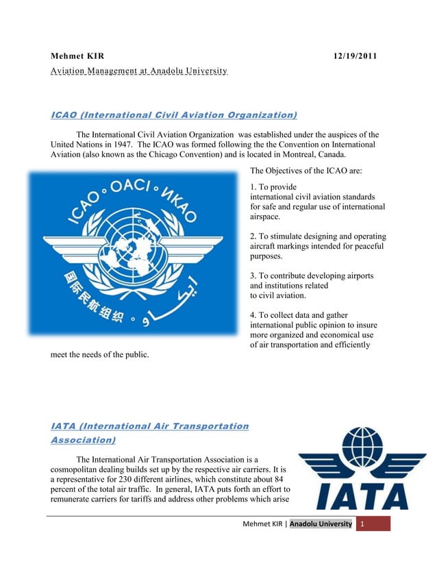 The definitions of ICAO,IATA and Eurocontrol | PDF