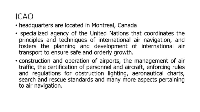 Aviation legislation - ICAO and EASA.pptx | Air Travel | Travel Type