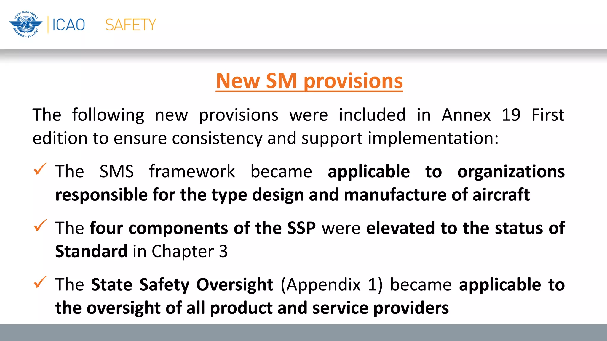 ICAO Safety Management SARPs - Development and Evolution | PDF