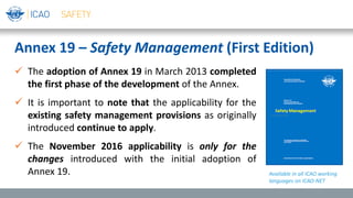 ICAO Safety Management SARPs - Development and Evolution | PDF