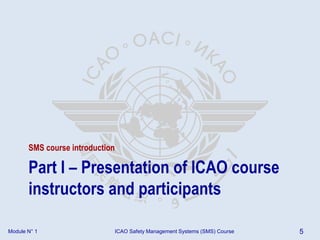 ICAO SMS Module N° 1 – SMS course introduction 2008-11 (EP) .ppt