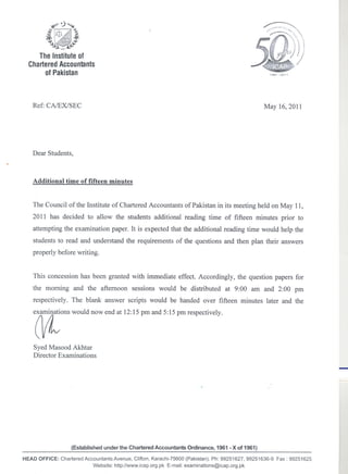 ICAP exceeds 15 minutes to read question paper | PDF