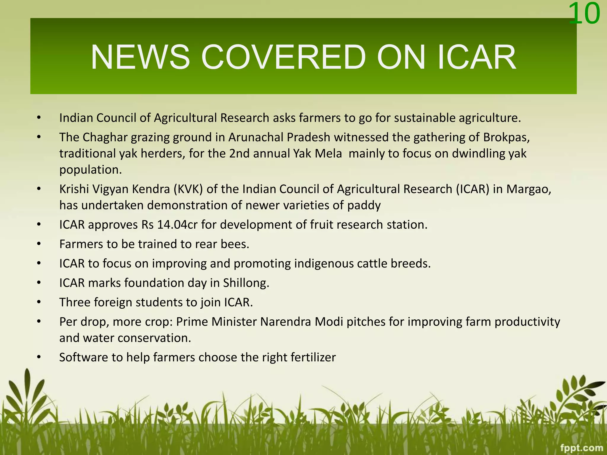 Indian Council of Agricultural Research (ICAR) | PPTX