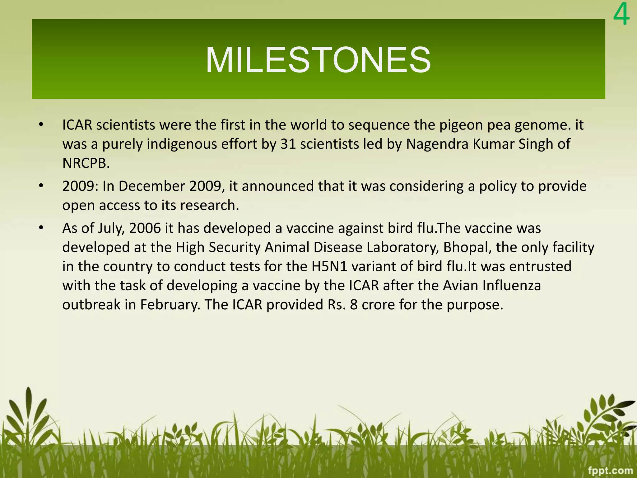 Indian Council of Agricultural Research (ICAR) | PPTX