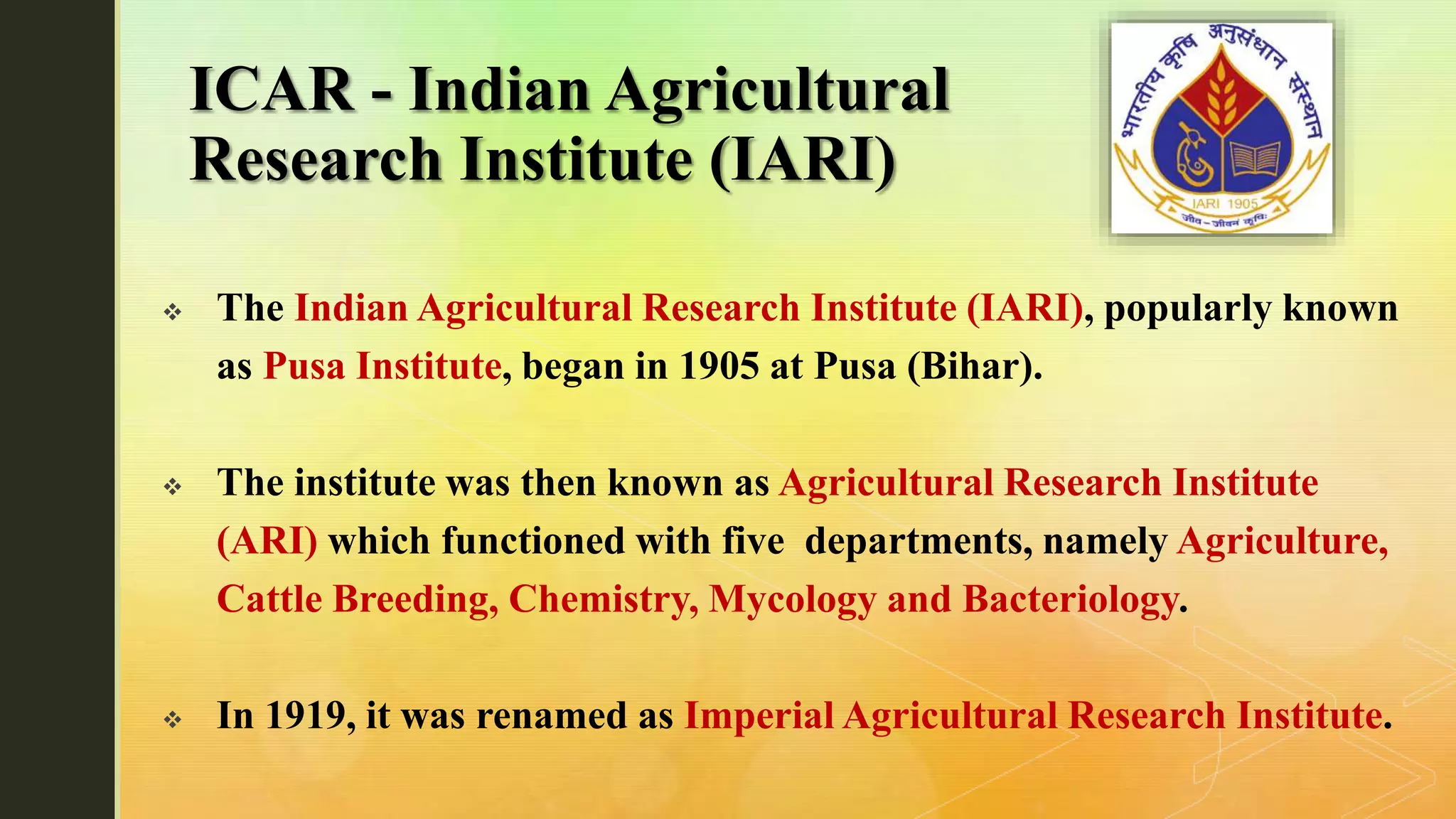 ICAR Indian Council of Agricultural Research.pptx