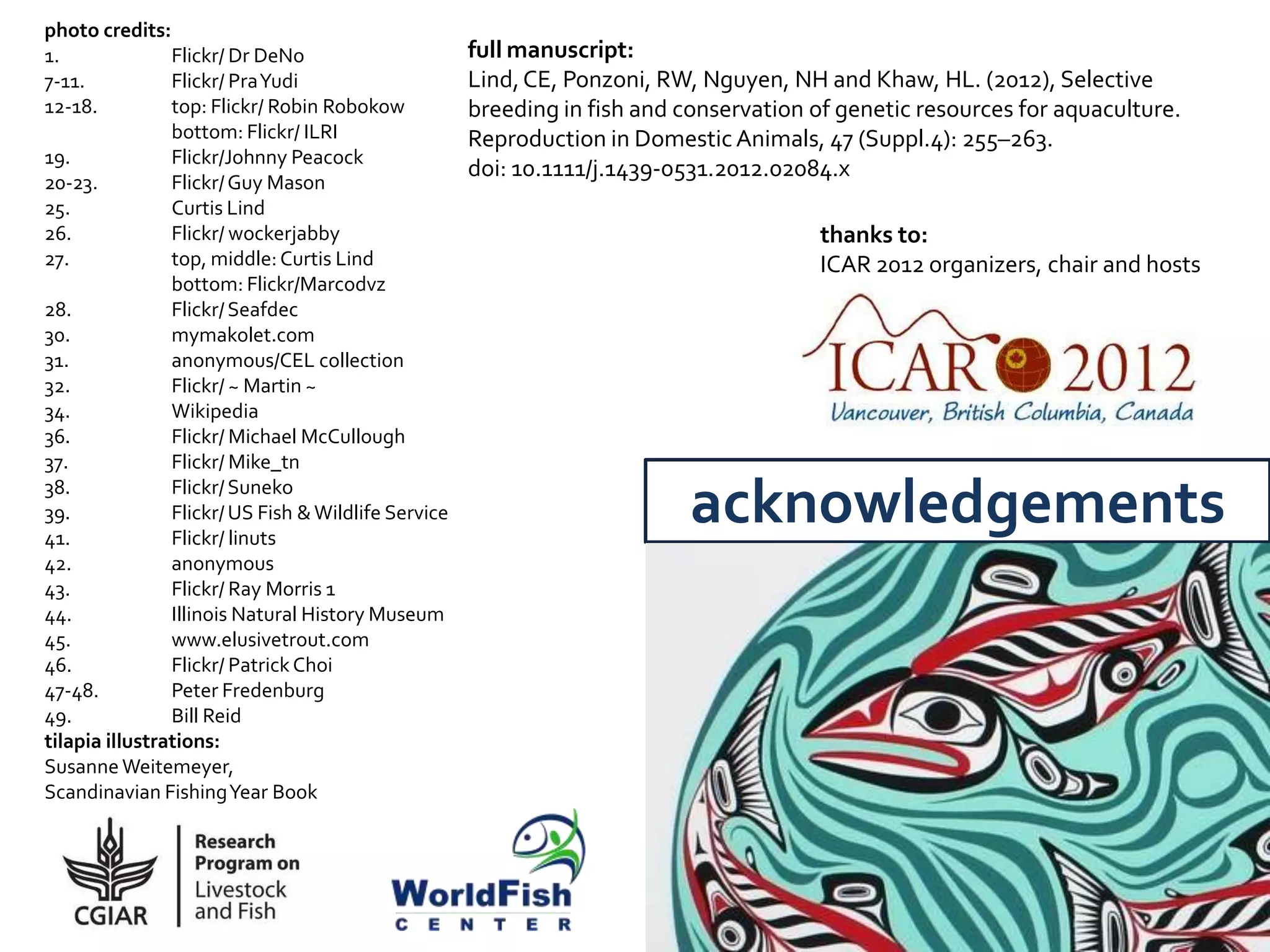 Selective breeding in fish and conservation of genetic resources for ...