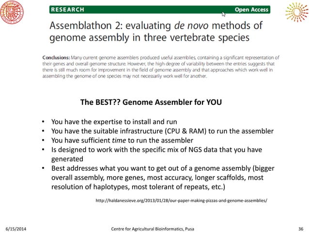 Sequencing, Genome Assembly and the SGN Platform | PPT