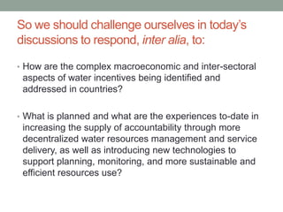 Wider Approach to Incentives for Water Management | PPT