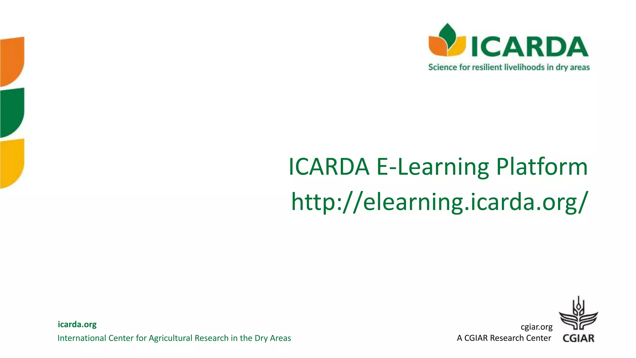 ICARDA E-Learning platform 2018 | PPT