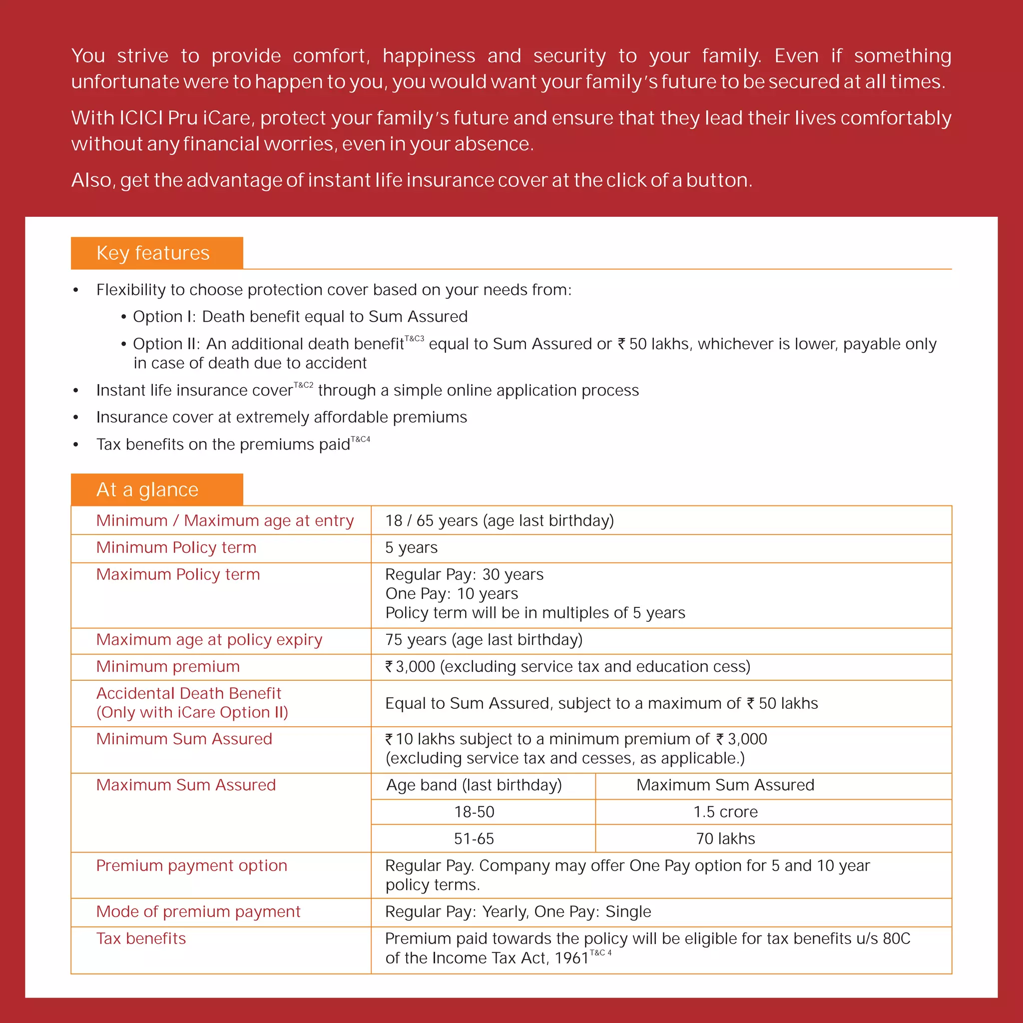 I care ICICI Term Plan brochure | PDF