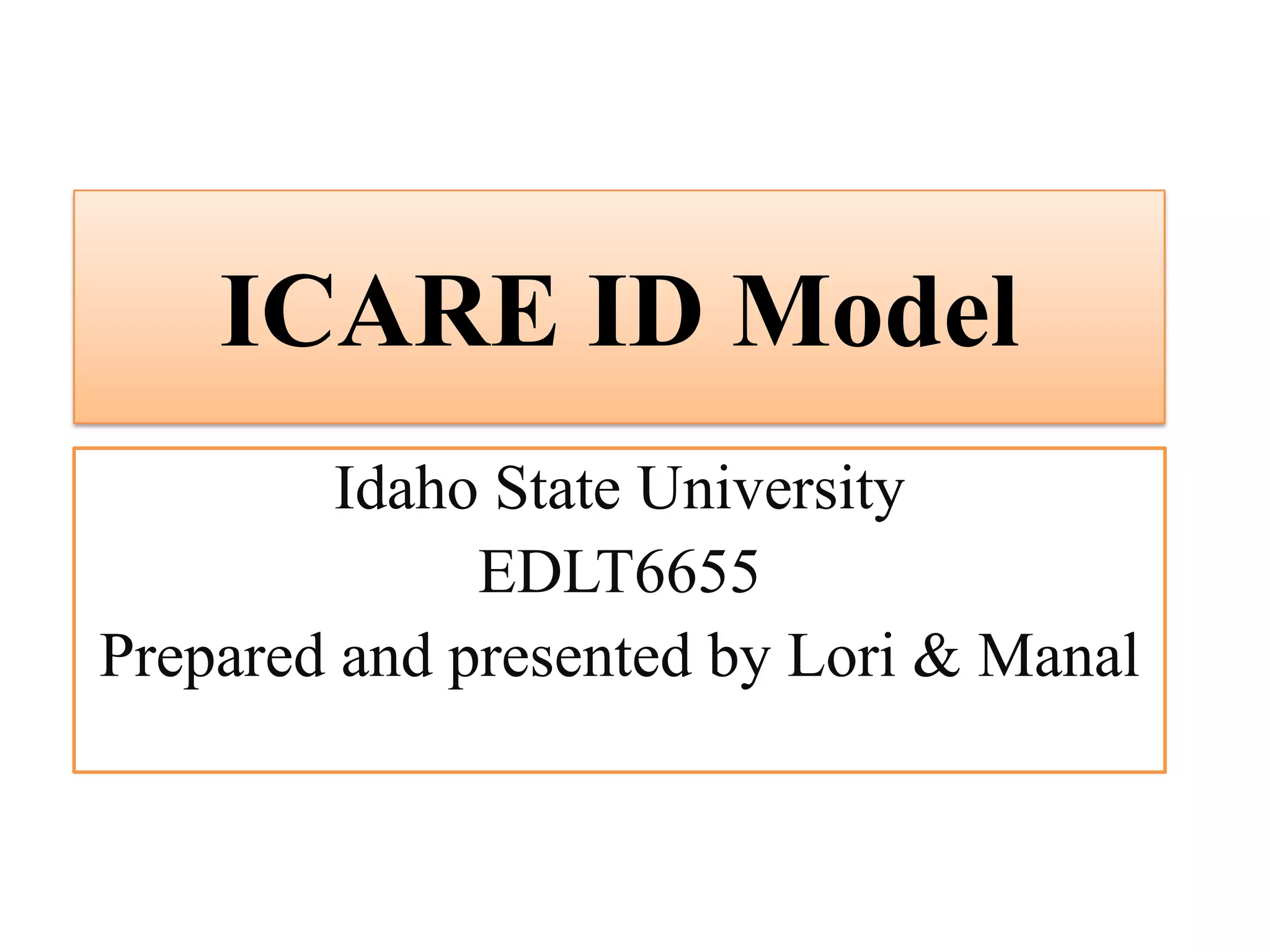 Icare id model ppt | PPTX