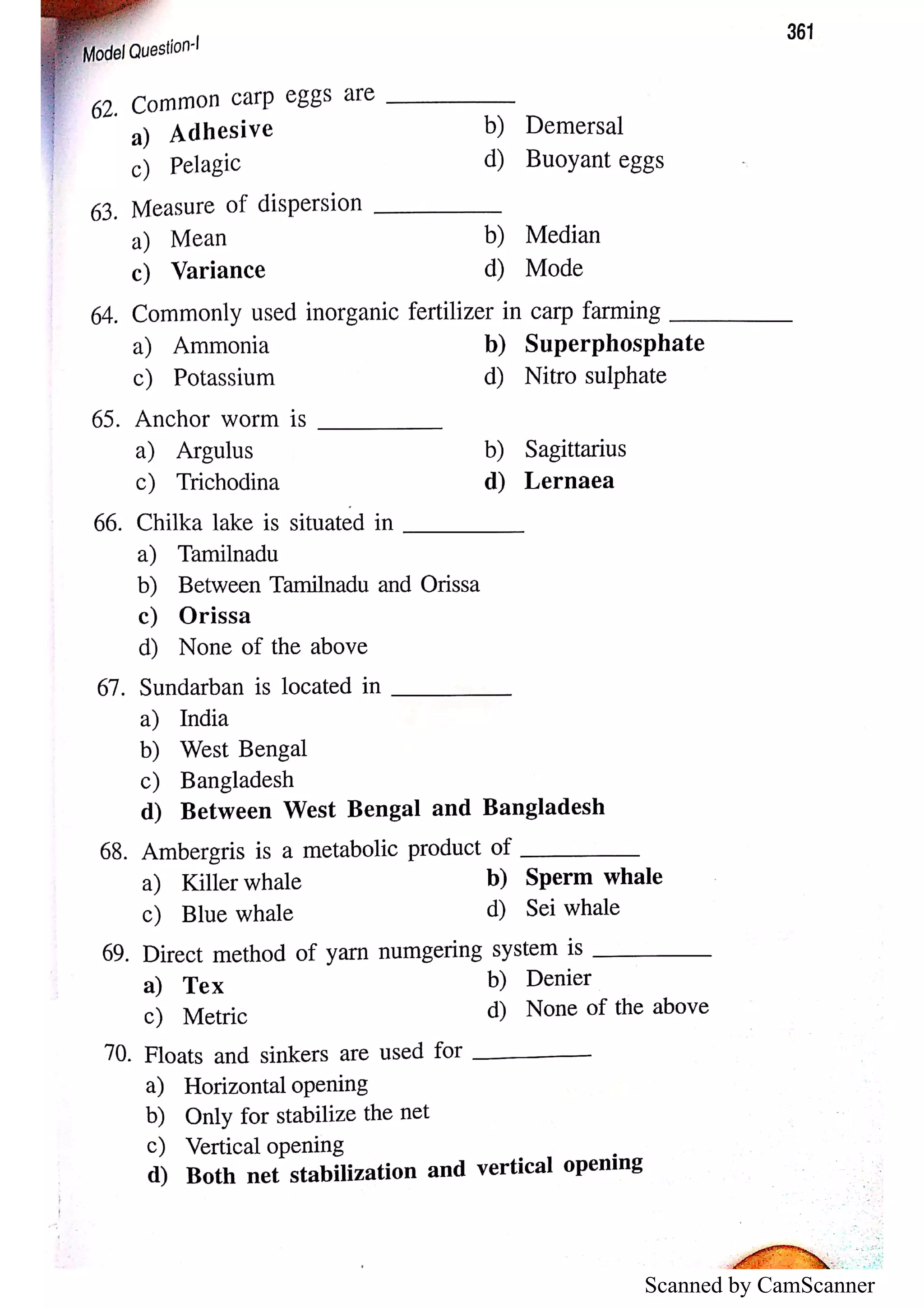 ICAR-JRF MODEL QUESTION PAPER | PDF