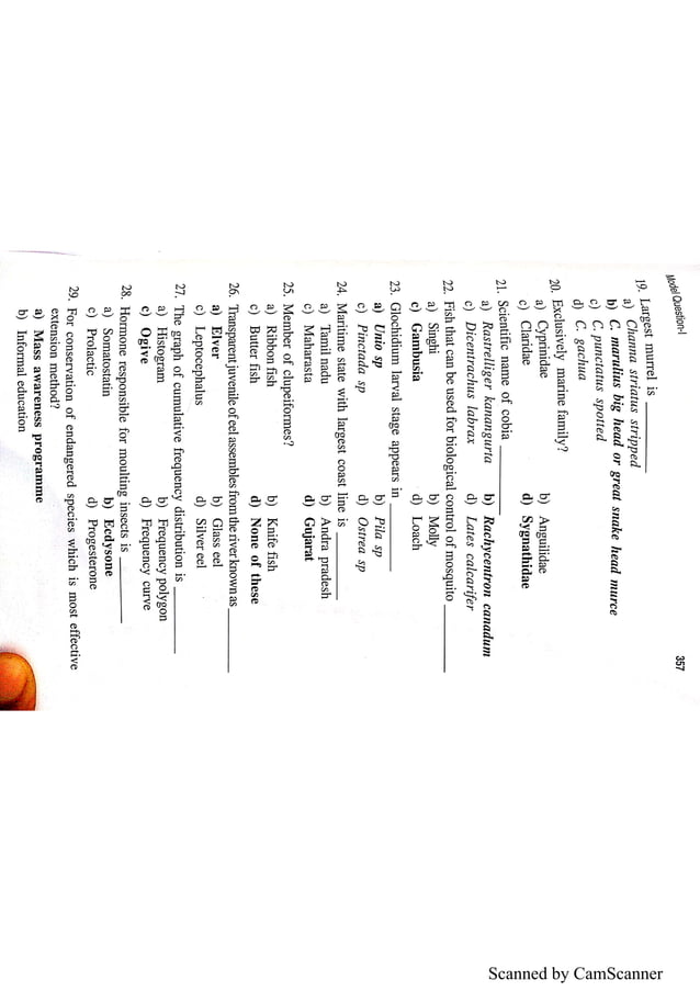 ICAR-JRF MODEL QUESTION PAPER | PDF