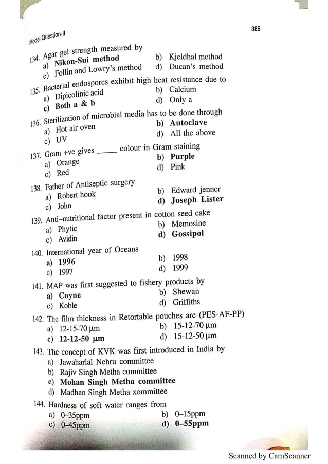 ICAR-JRF MODEL QUESTION PAPER | PDF