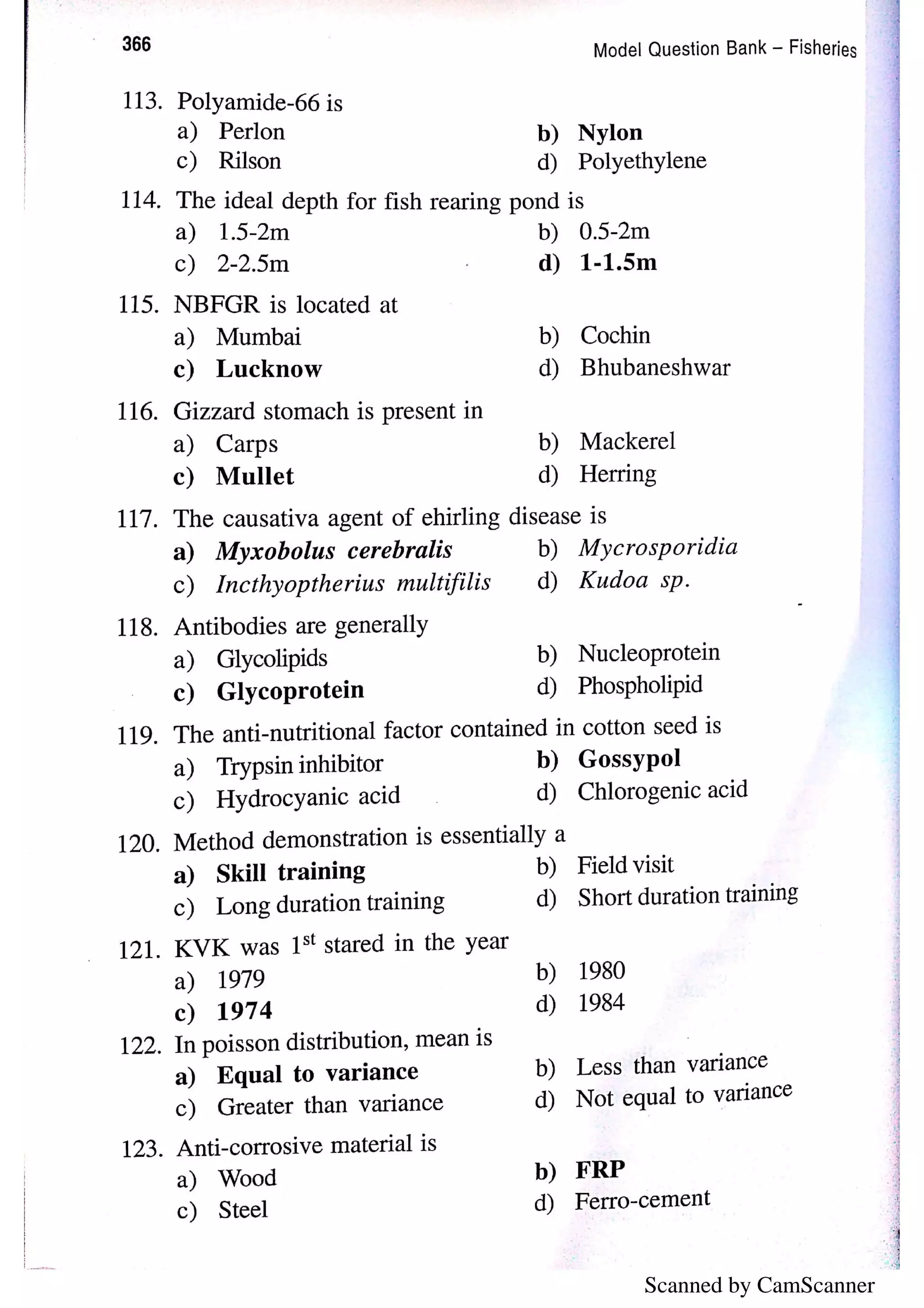 ICAR-JRF EXAMINATION MODEL PAPER | PDF