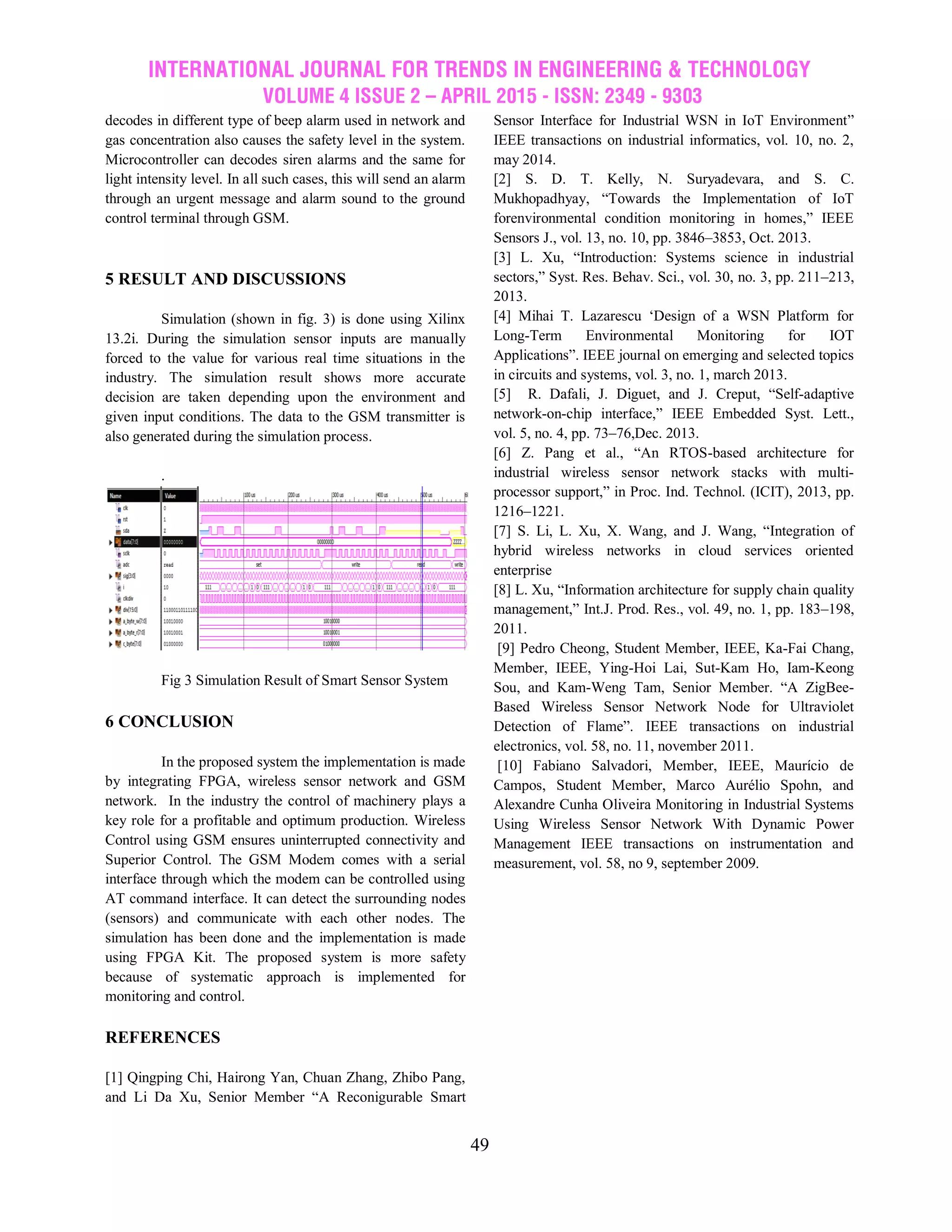 Smart Sensor Configuration for Security System Automation Using FPGA ...