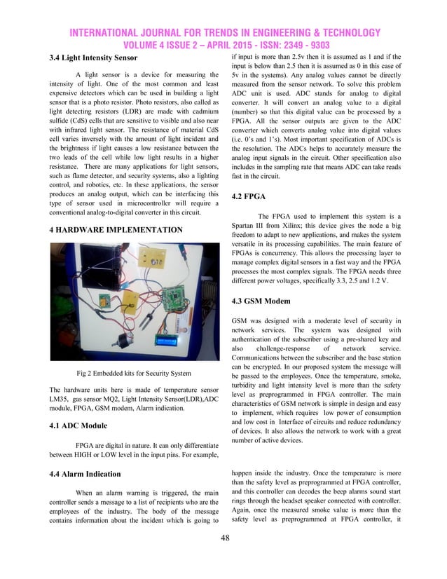 Smart Sensor Configuration for Security System Automation Using FPGA ...