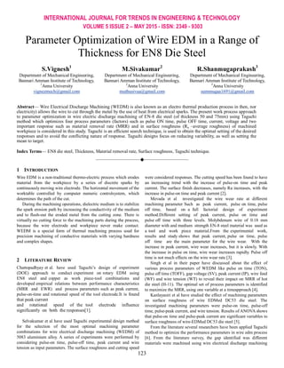 Parameter Optimization of Wire EDM in a Range of Thickness for EN8 Die Steel | PDF