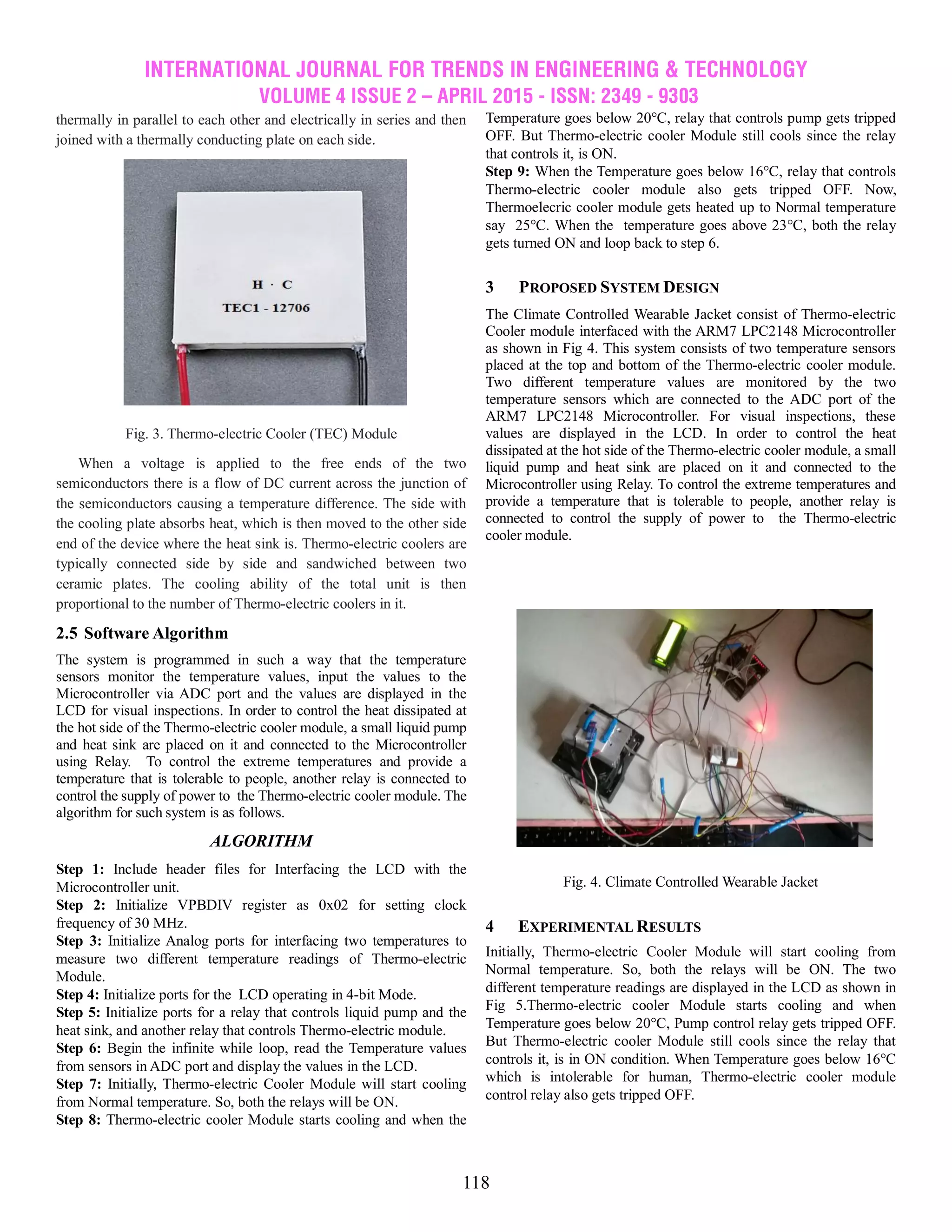 ARM Based Climate Controlled Wearable Jacket | PDF