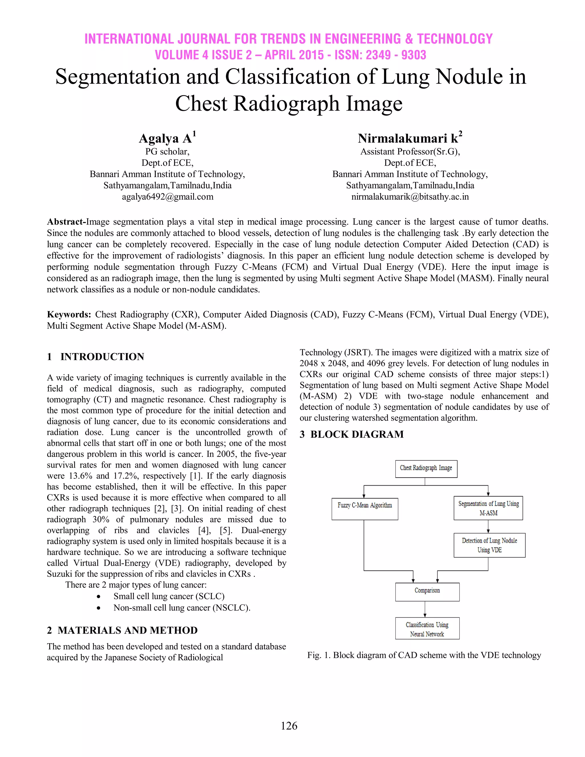 Segmentation and Classification of Lung Nodule in Chest Radiograph ...