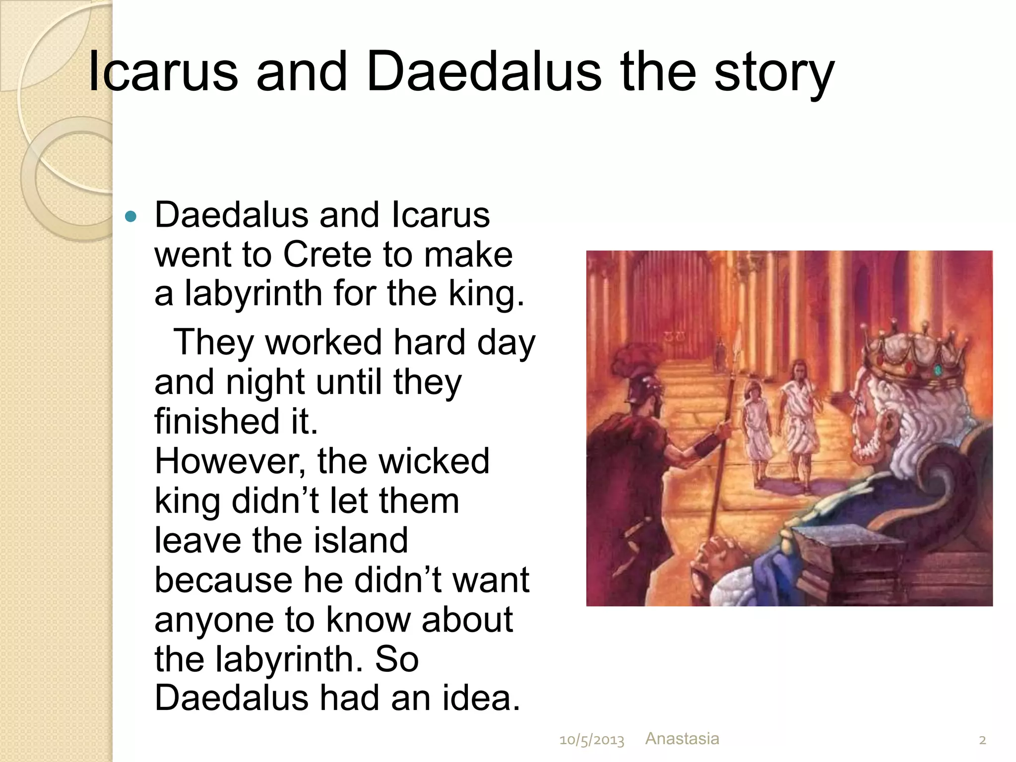 Icarus and daedalus | PPTX | Birds | Pets