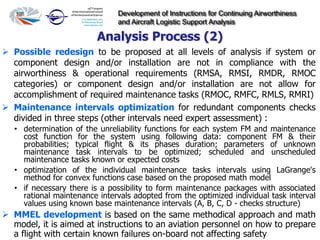 Development of instructions for continuing airworthiness and aircraft ...