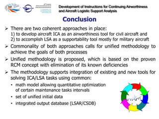 Development of instructions for continuing airworthiness and aircraft ...