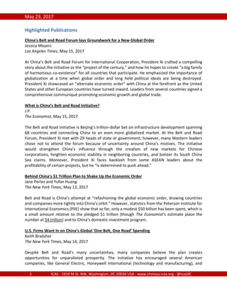ICAS Bulletin Special Edition: Belt and Road Initiative May 2017 | PDF