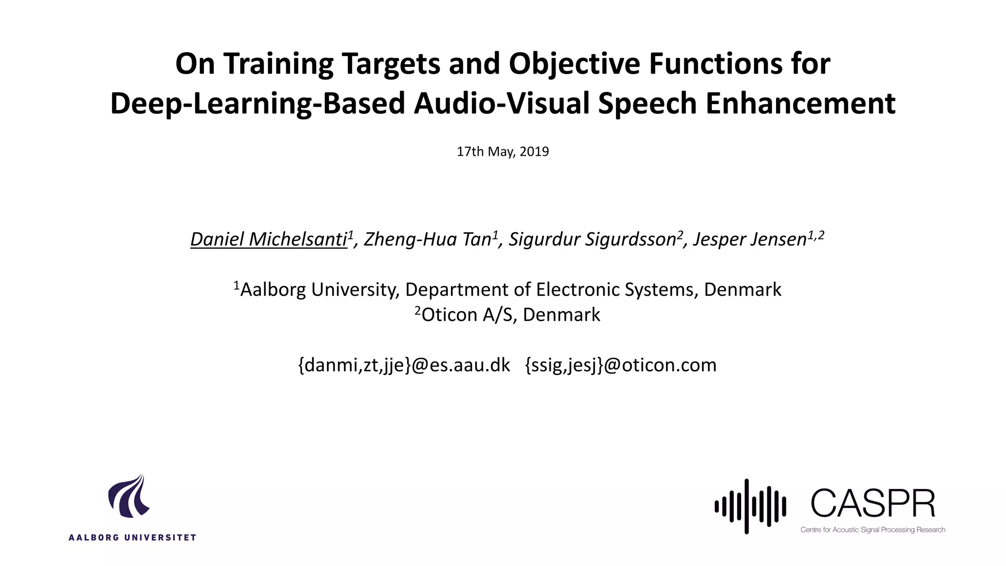 On Training Targets and Objective Functions for Deep-Learning-Based Audio-Visual Speech ...