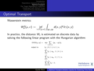 Optimal Transport between Copulas for Clustering Time Series | PPT