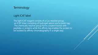 ICAT Technique in Proteomics | PPTX