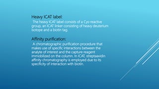 ICAT Technique in Proteomics | PPTX