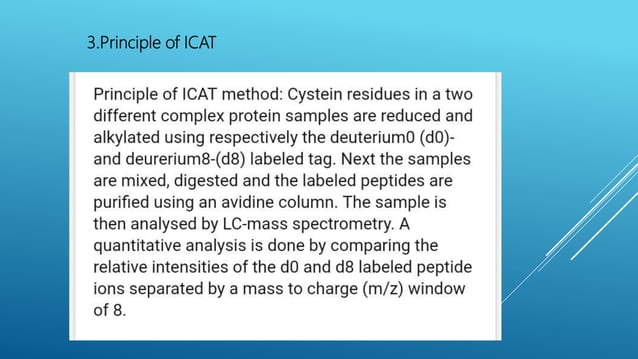 ICAT Technique in Proteomics | PPT | Free Download