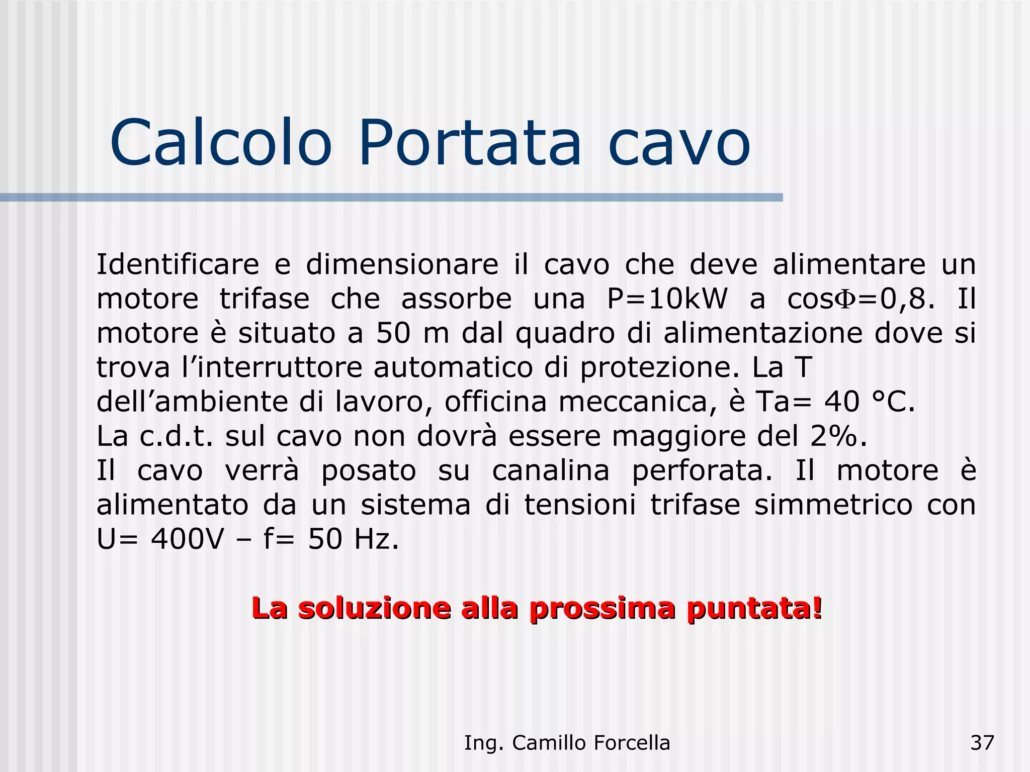 I Cavi Elettrici | PPT