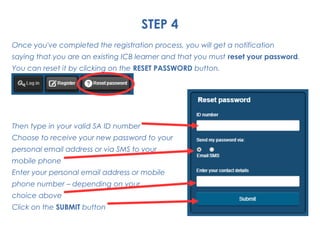 ICB Learner Portal user guide: How to register as an existing learner | PPT