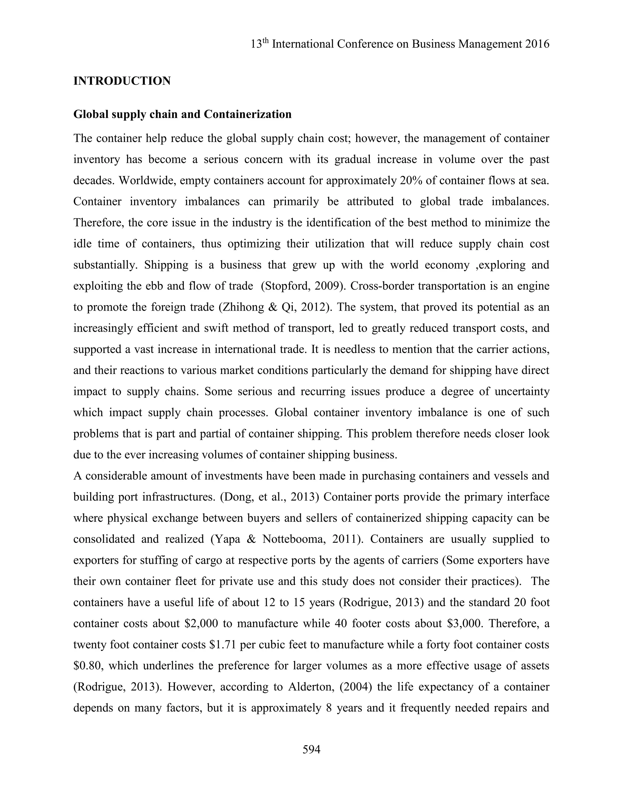 ICBM 2016 2 The Global Impact of Container Inventory Imbalance and the ...
