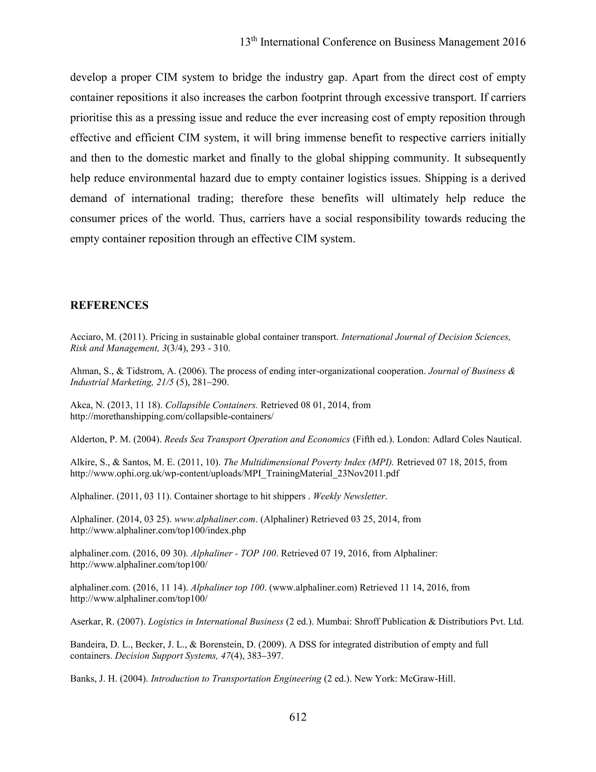 ICBM 2016 2 The Global Impact of Container Inventory Imbalance and the ...