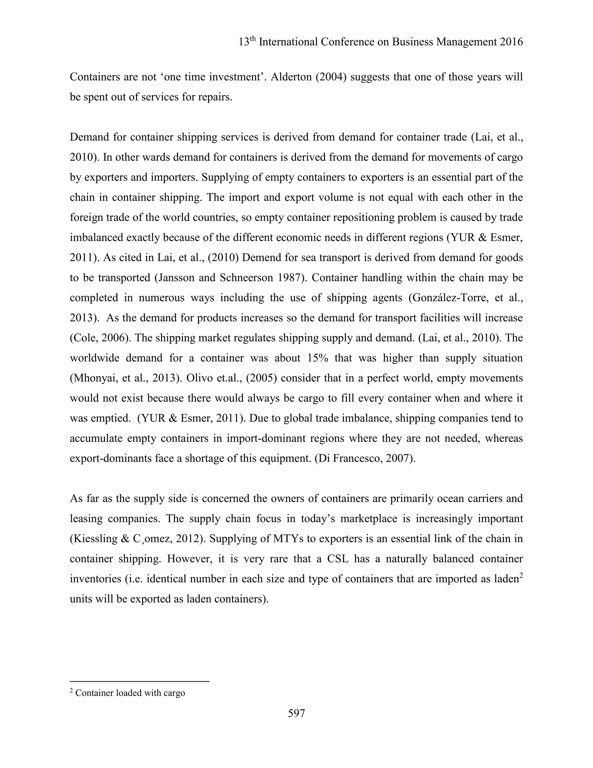 ICBM 2016 2 The Global Impact of Container Inventory Imbalance and the ...