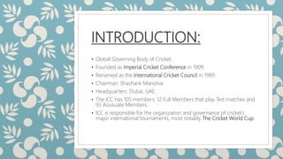 ICC - International Cricket Council | PPTX