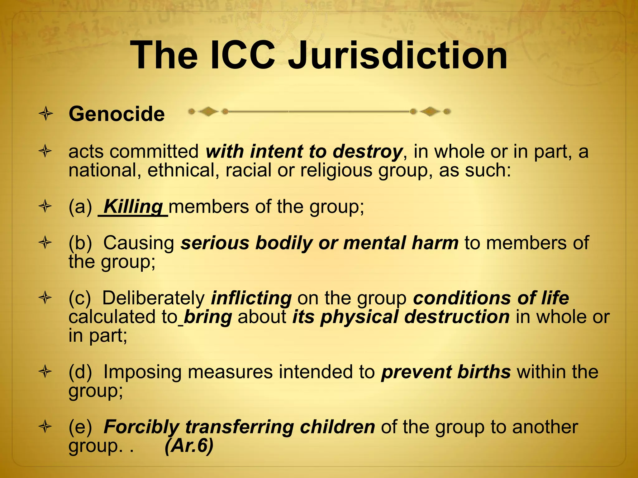The International Criminal Court (ICC) presentation added- | PPTX