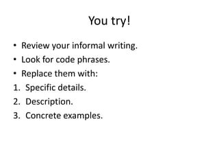 Icc1 code phrases sentences | PPTX