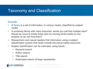 Using Taxonomy for Customer-centric Dynamic Publishing | PPTX