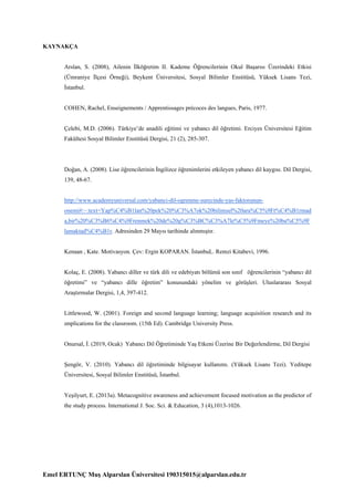 İngilizce öğretiminde öğrenci başarısını etkileyen faktörler nelerdir | PDF